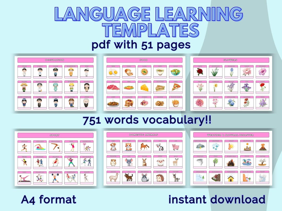Language Learning Templates, Worksheet Study Language, Planner ...