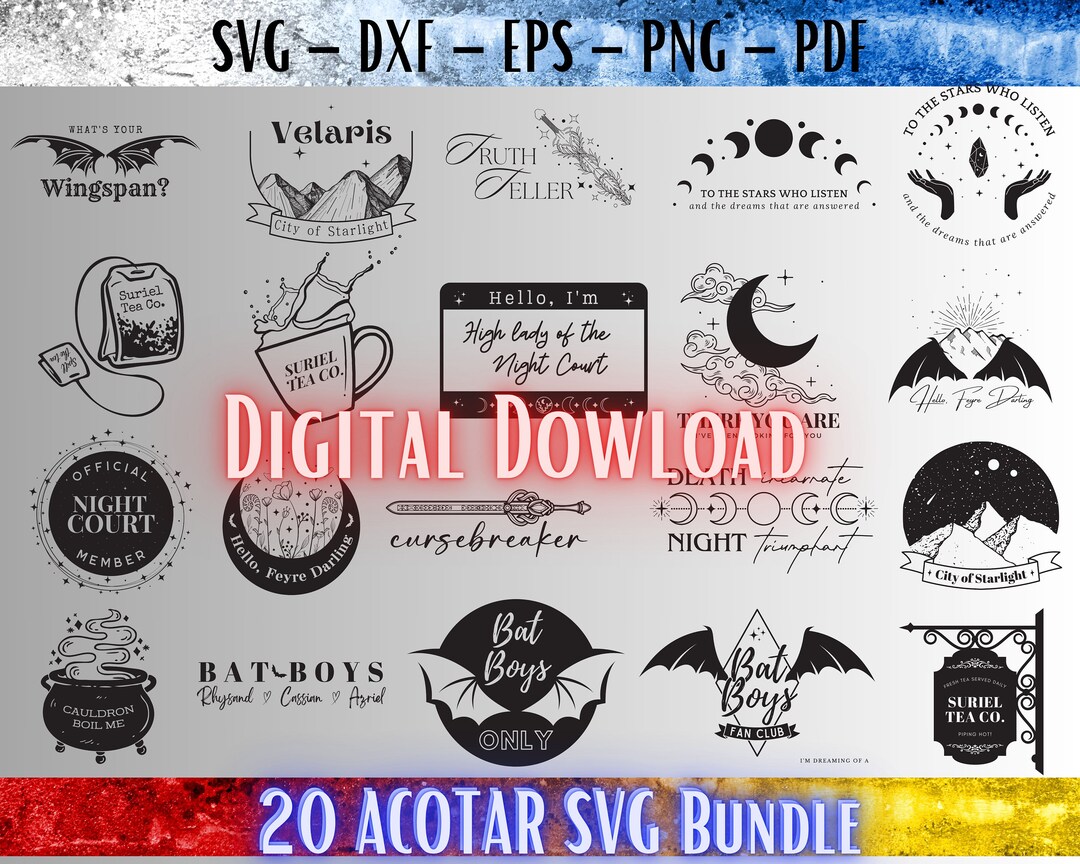 ACOTAR Svg Bundle 20, ACOTAR Cut Files, Valentine Day, ACOTAR Designs ...