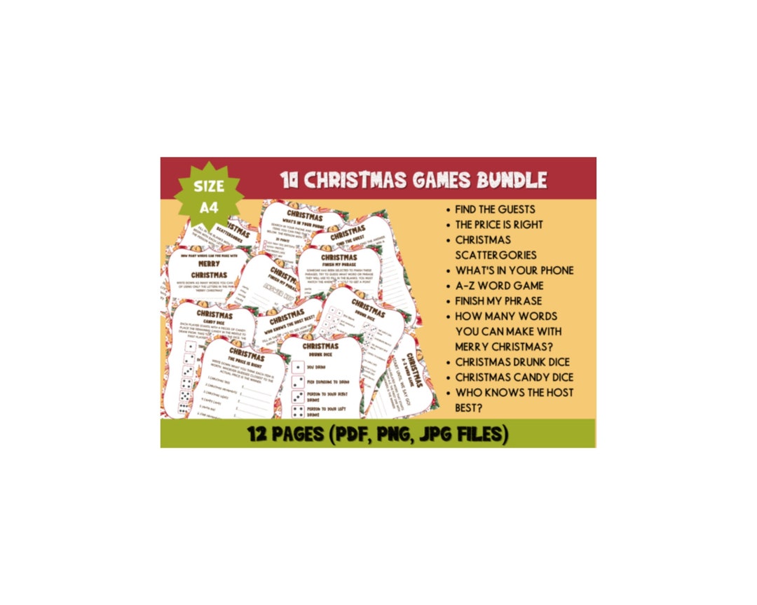 10 Christmas Games Bundle Christmas Party Games School - Etsy