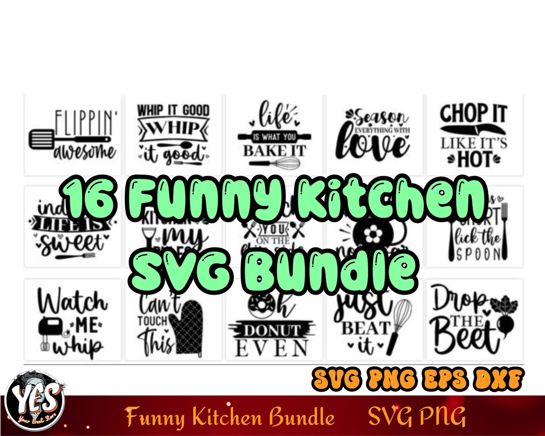 Kitchen Svg Bundle, Funny Kitchen Sign Svg, Baking Svg, Kitchen Towel ...