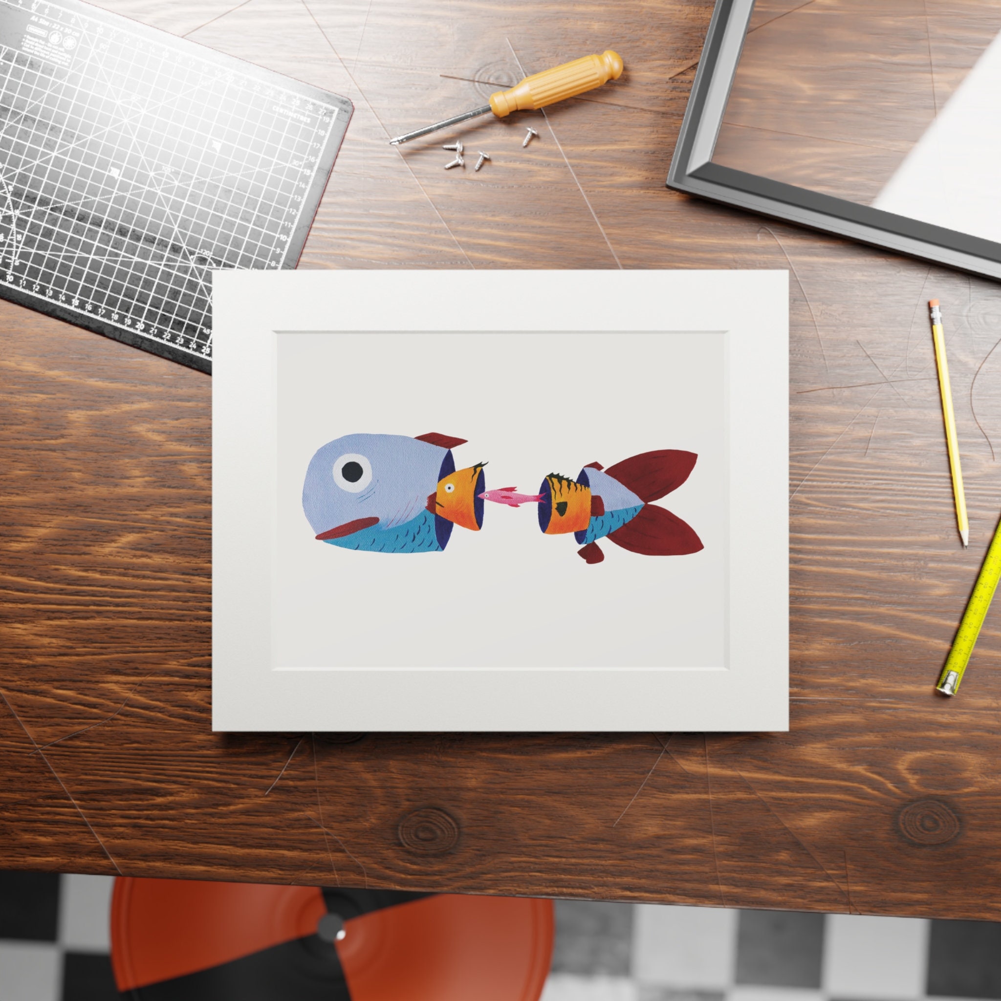 Fish Wall Art Surreal Art Surreal Fish Painting Colorful - Etsy Canada