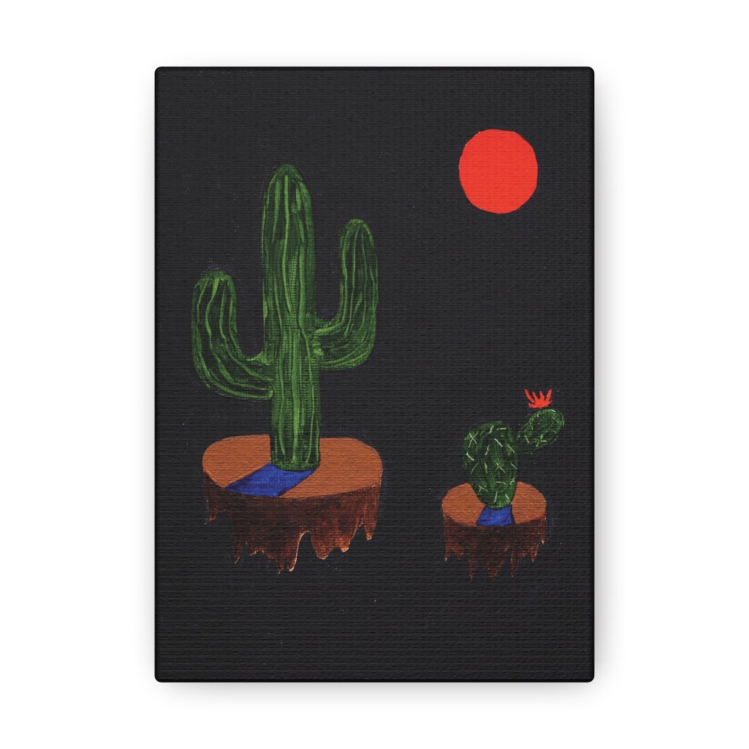 Floating Cactus Wall Art Surreal Desert Art Floating Cacti Painting ...