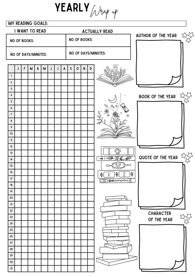 Reading Tracker Printable, Reading Journal, Download, Reading Challenge ...
