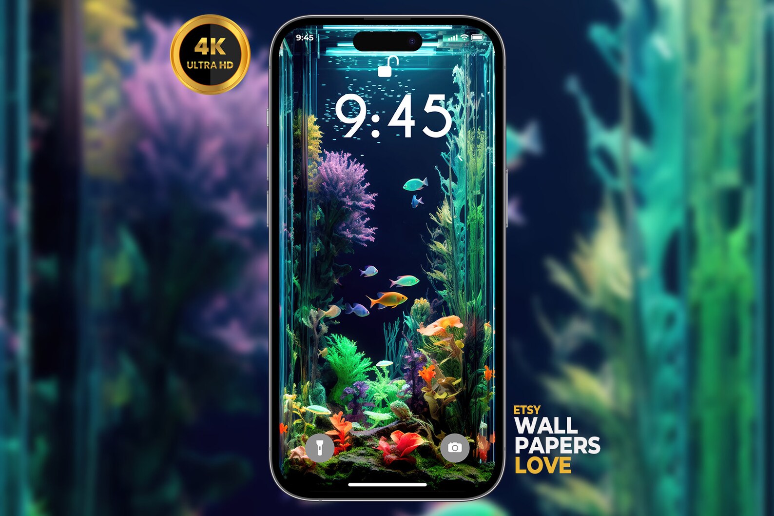4K Mobile Home Screen Aquarium Wallpapers - Etsy
