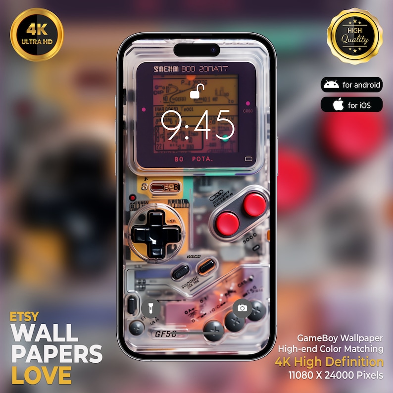 4K Mobile Home Screen Gameboy Wallpaper for iPhone and Android Phones ...