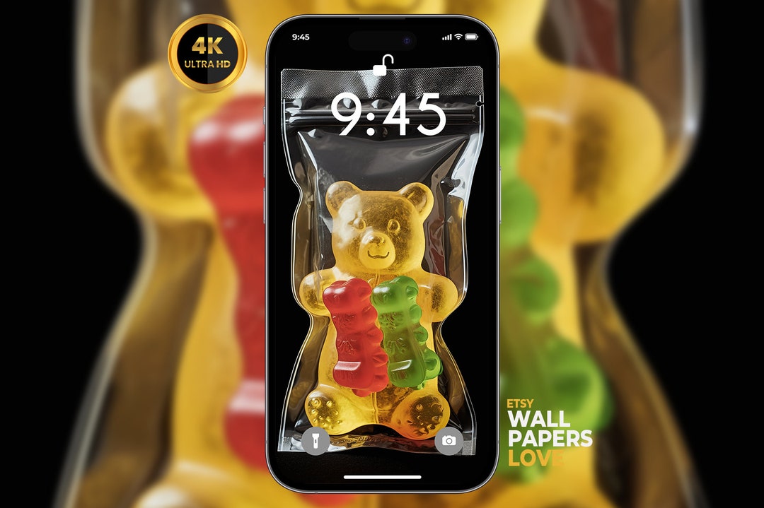 4K Gummy Bear Mobile Wallpaper for iPhone and Android Phones - Etsy
