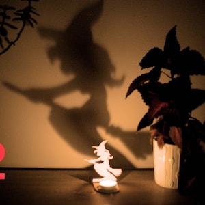 Spooky Witch Tealight Holders Halloween Party Decor Candle Shadow ...