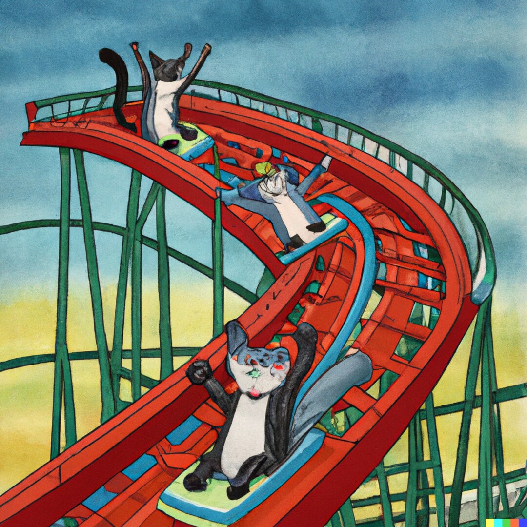 Cats on a Rollercoaster (cat Adventures) - Etsy