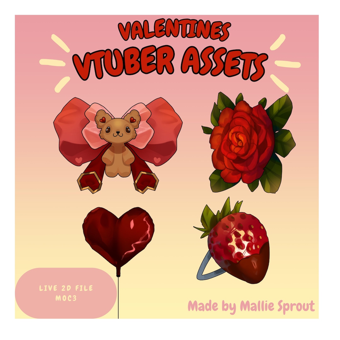 Vtuber Asset VALENTINES PACK - Live 2D - Etsy