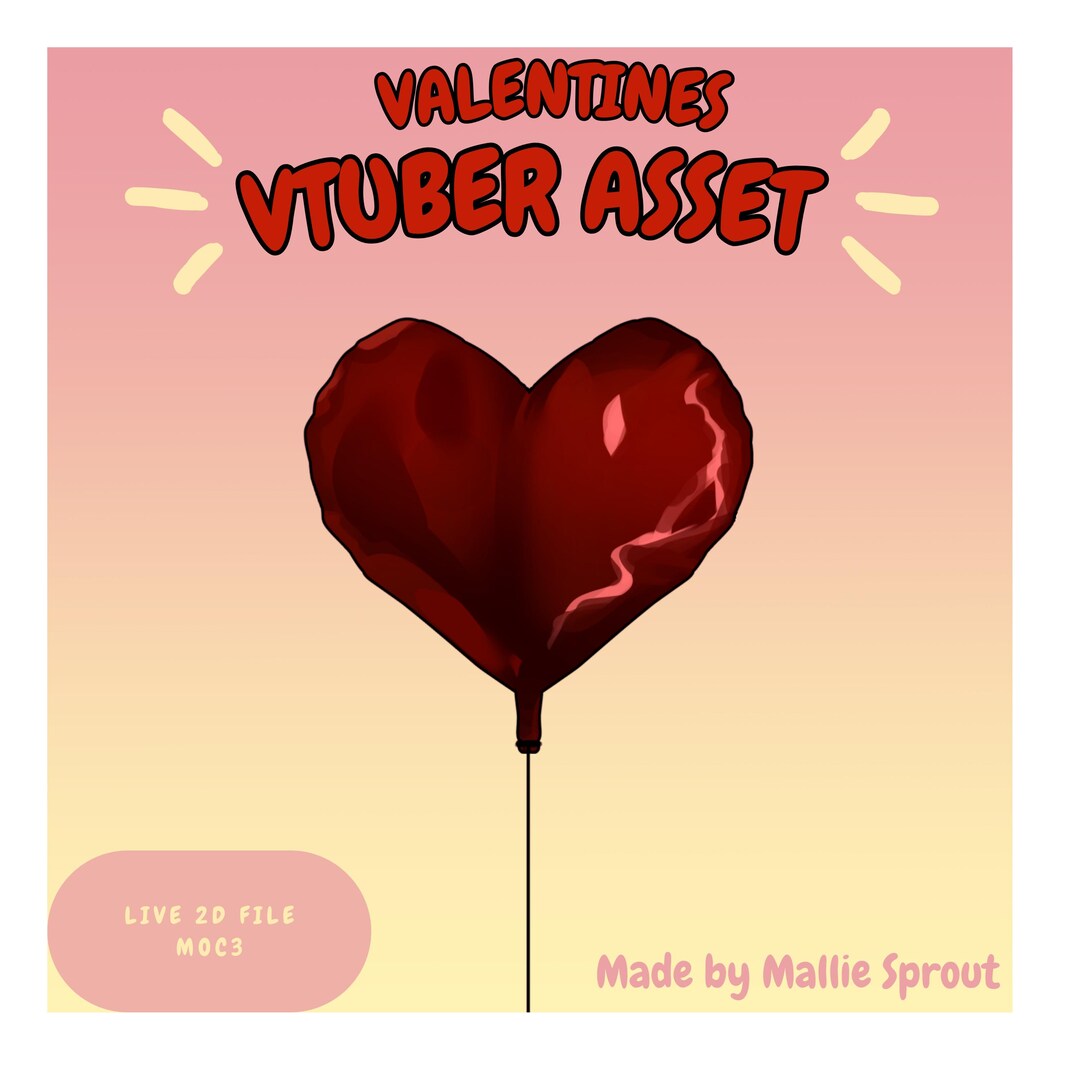 Vtuber Asset Heart Balloon - Live 2D - Etsy