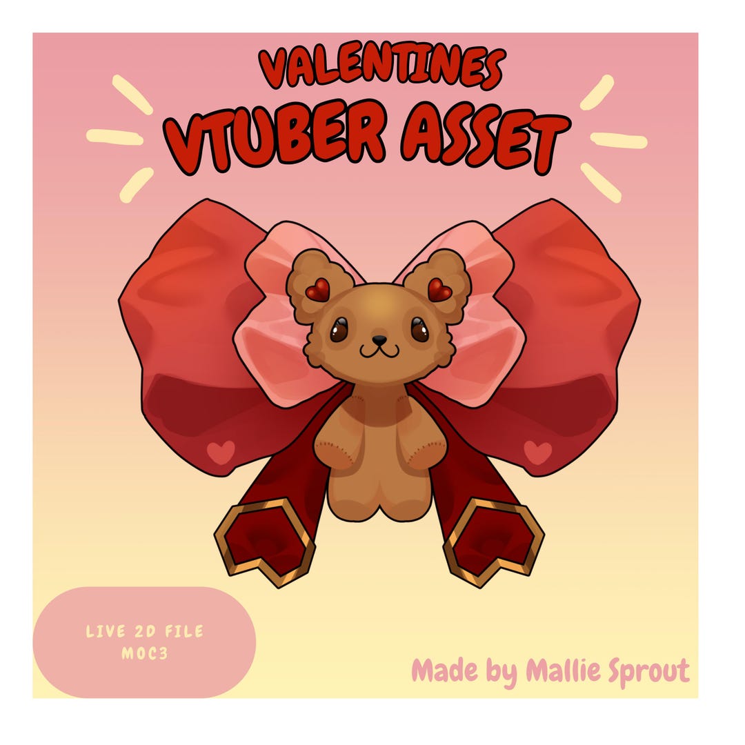 Vtuber Asset Teddy Bow - Live 2D - Etsy