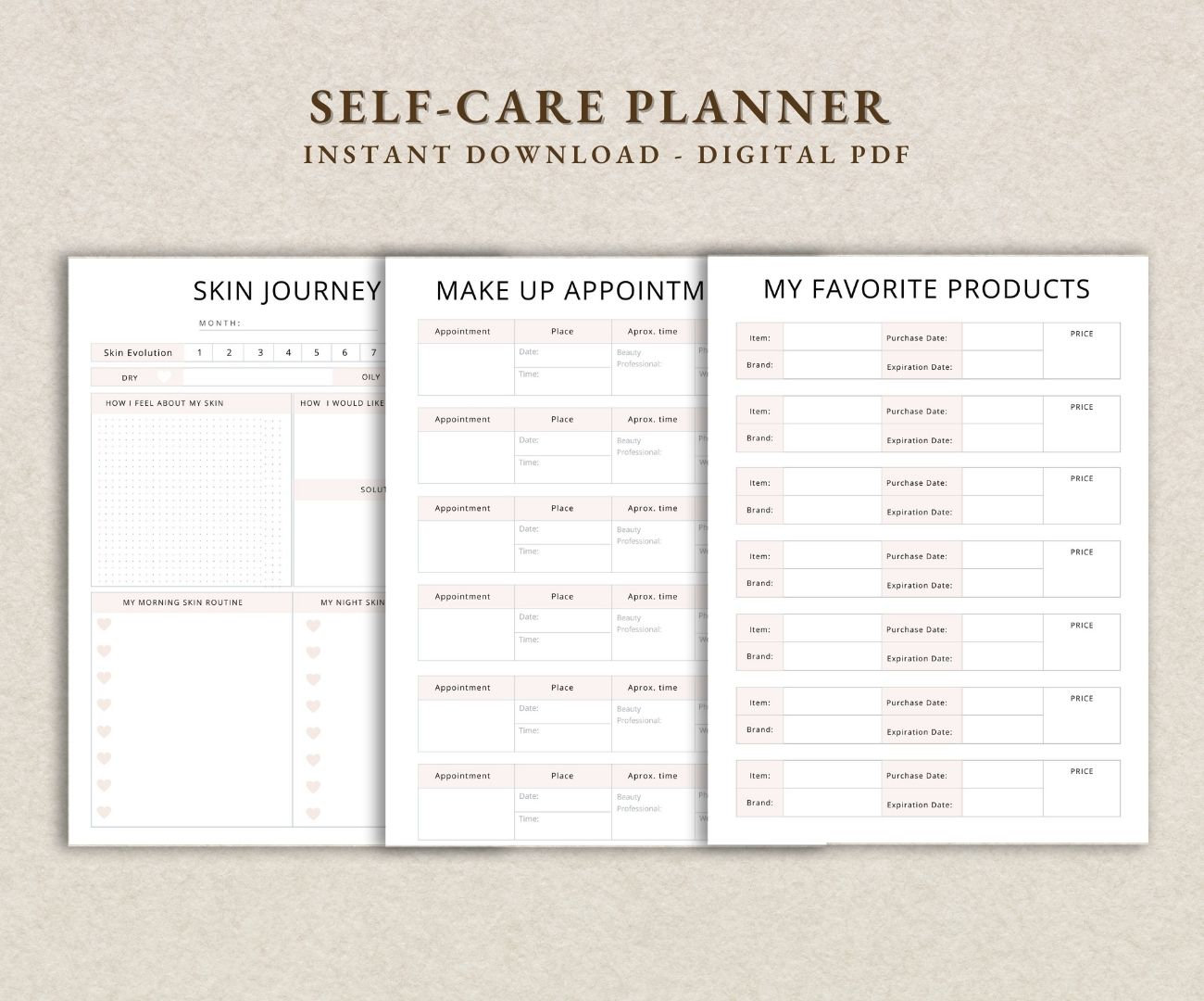 Self-care Planner, Self-love Tracker, Self Care Journal, Self Love ...