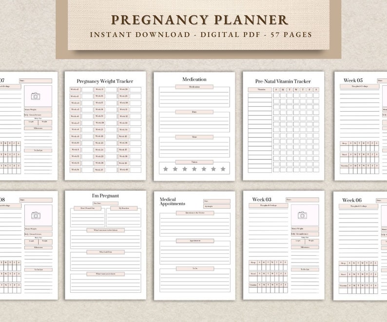 Pregnancy Planner Printable, Printable Pregnancy Journal, Expecting Mom ...