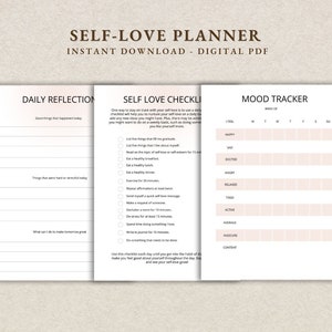 Self-love Planner, Self-care Tracker, Self Care Journal, Self Love ...
