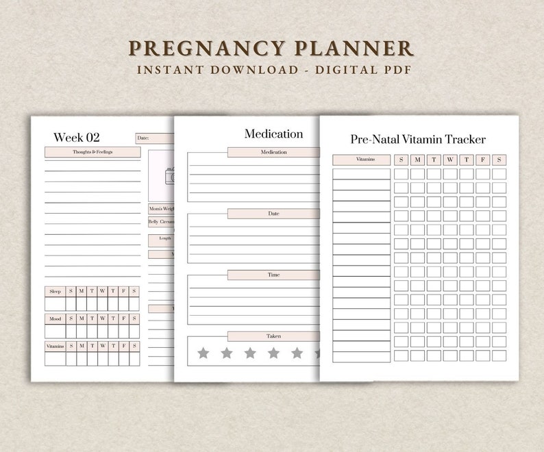 Pregnancy Planner Printable, Printable Pregnancy Journal, Expecting Mom ...