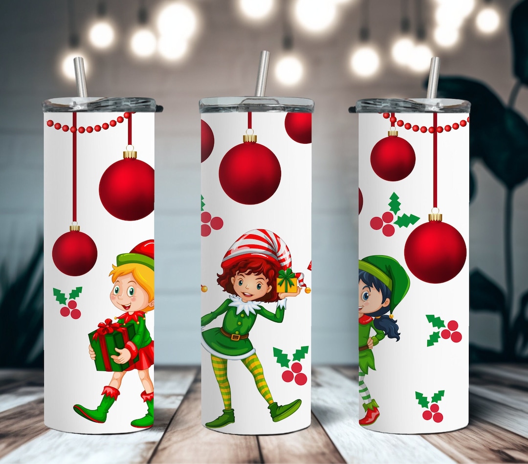 Christmas Elf Tumbler Wrap, Elf Tumbler Design, Sublimation Design ...