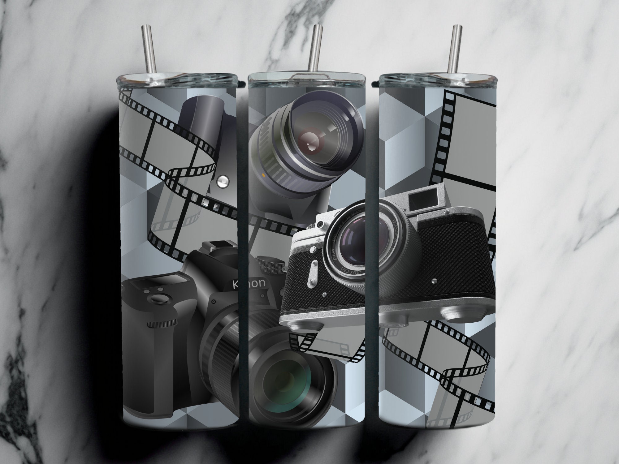 Camera Tumbler Design, Photo Tumbler Design, Personalized Digital Art ...