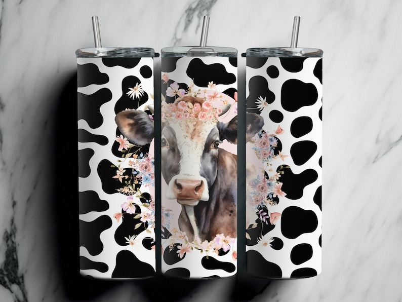 Cow Print, Cow Print Tumbler Wrap, Cow Print 20oz Skinny Tumbler ...
