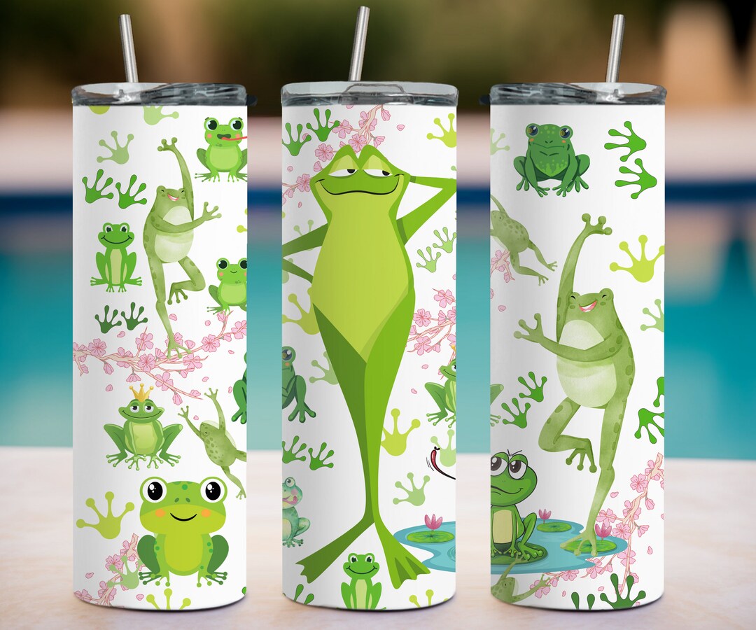 Frog Tumbler Wrap, Frog SVG, Skinny Tumbler Sublimation Design, Frog ...
