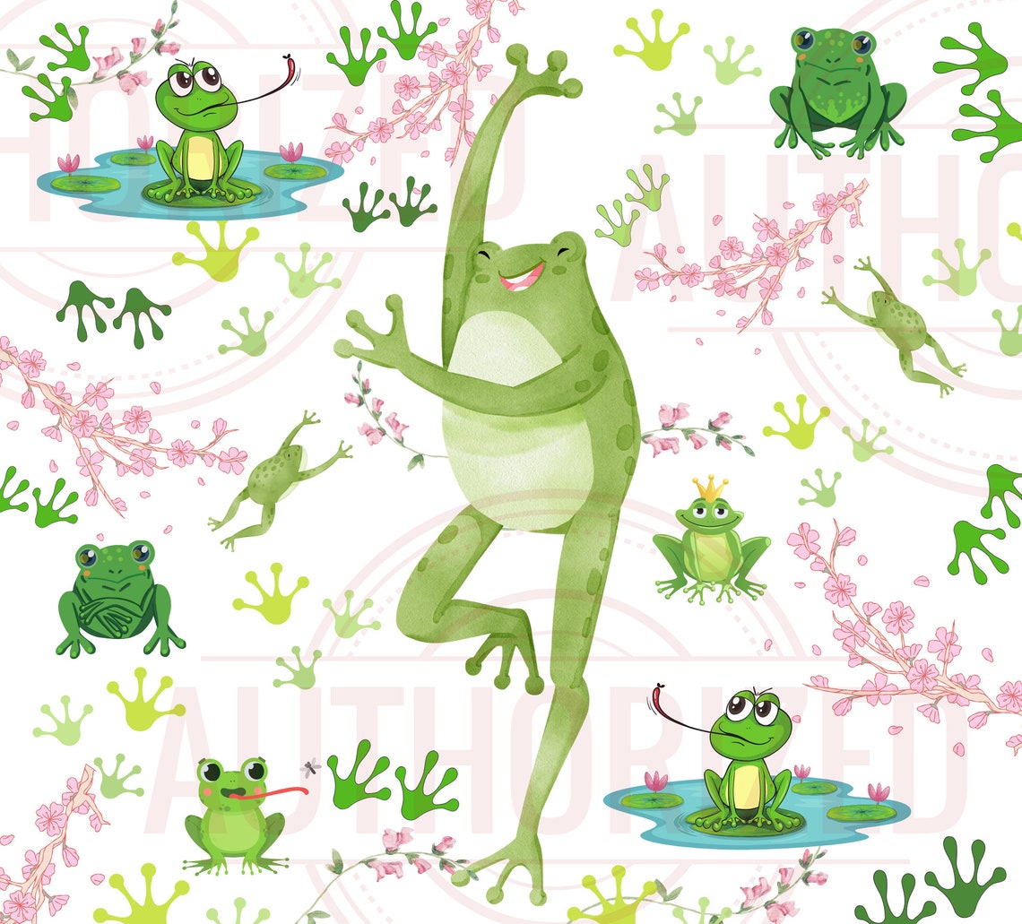 Frog Tumbler Wrap, Frog SVG, Skinny Tumbler Sublimation Design, Frog ...