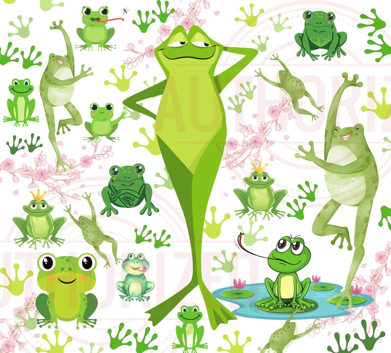 Frog Tumbler Wrap, Frog SVG, Skinny Tumbler Sublimation Design, Frog ...