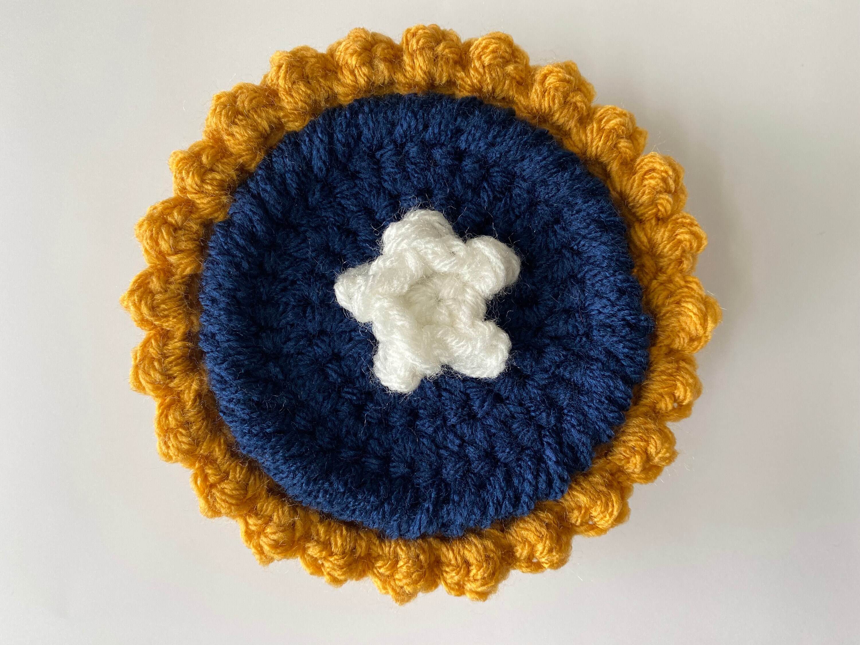 BLUEBERRY PIE Crochet Coaster Set of 5, Cute Handmade Housewarming ...