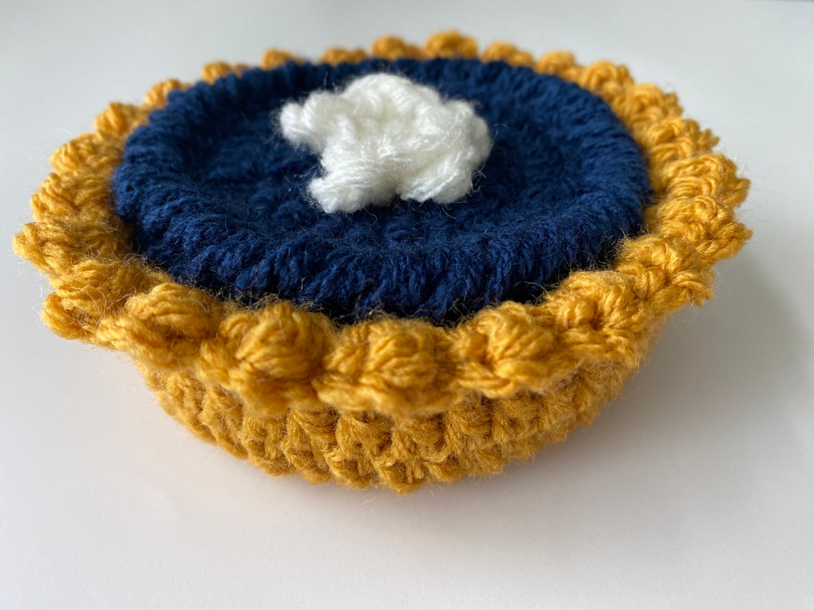 BLUEBERRY PIE Crochet Coaster Set of 5, Cute Handmade Housewarming ...