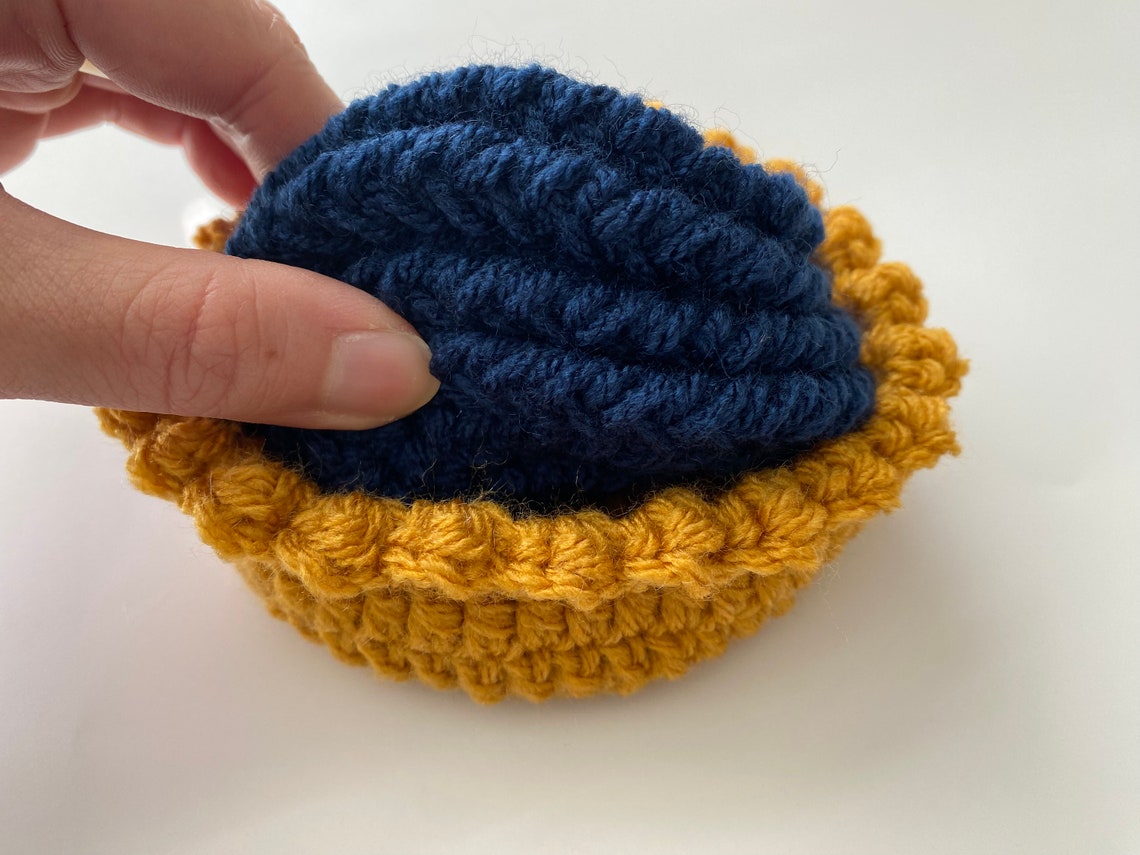 BLUEBERRY PIE Crochet Coaster Set of 5, Cute Handmade Housewarming ...