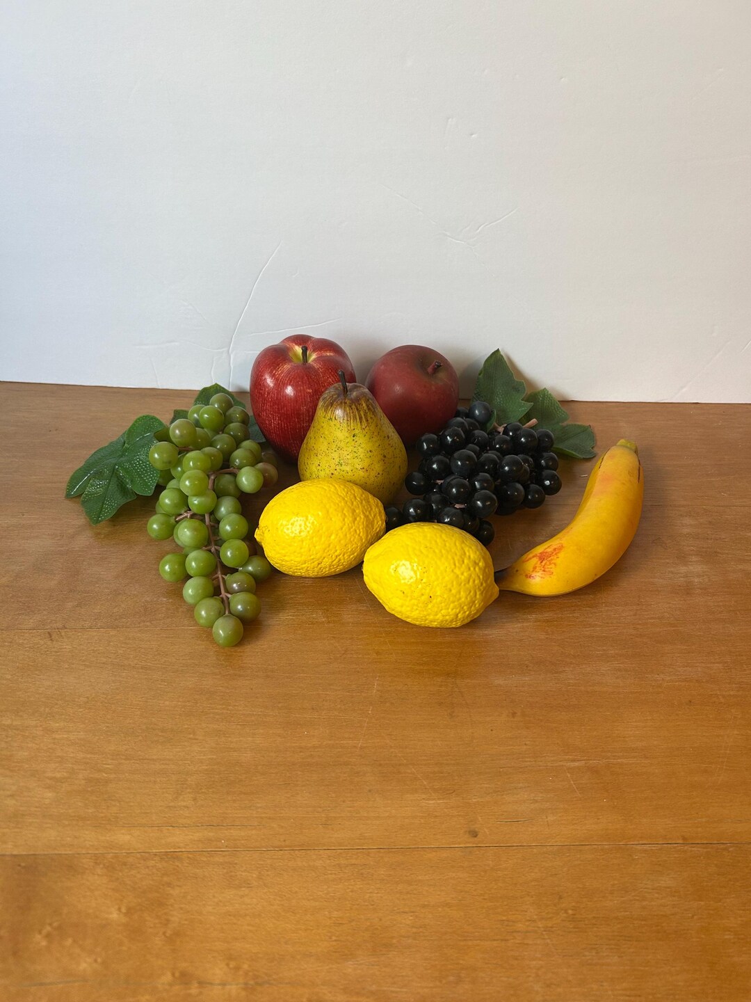 Realistic Faux Fruit Set: Apples, Grapes, Banana, Pear, Lemons – Home ...