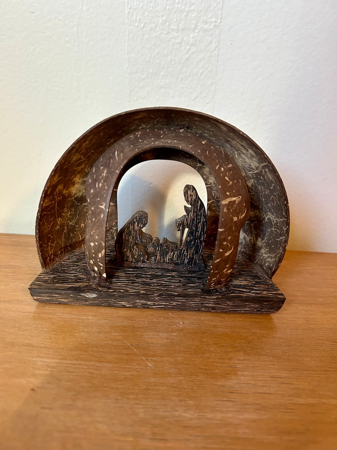 Hand Carved Nativity Made From Coconut Shell Made in Cambodia - Etsy