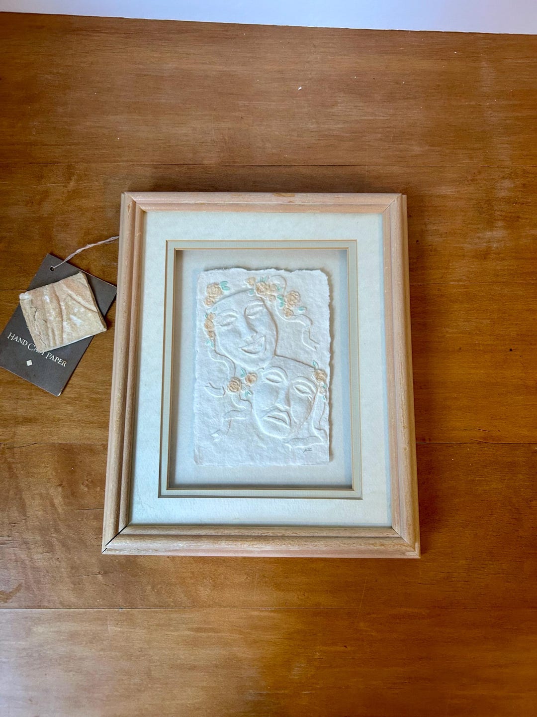 Vintage Framed Hand Cast Paper Artwork Figi Graphics Theatre Comedy ...