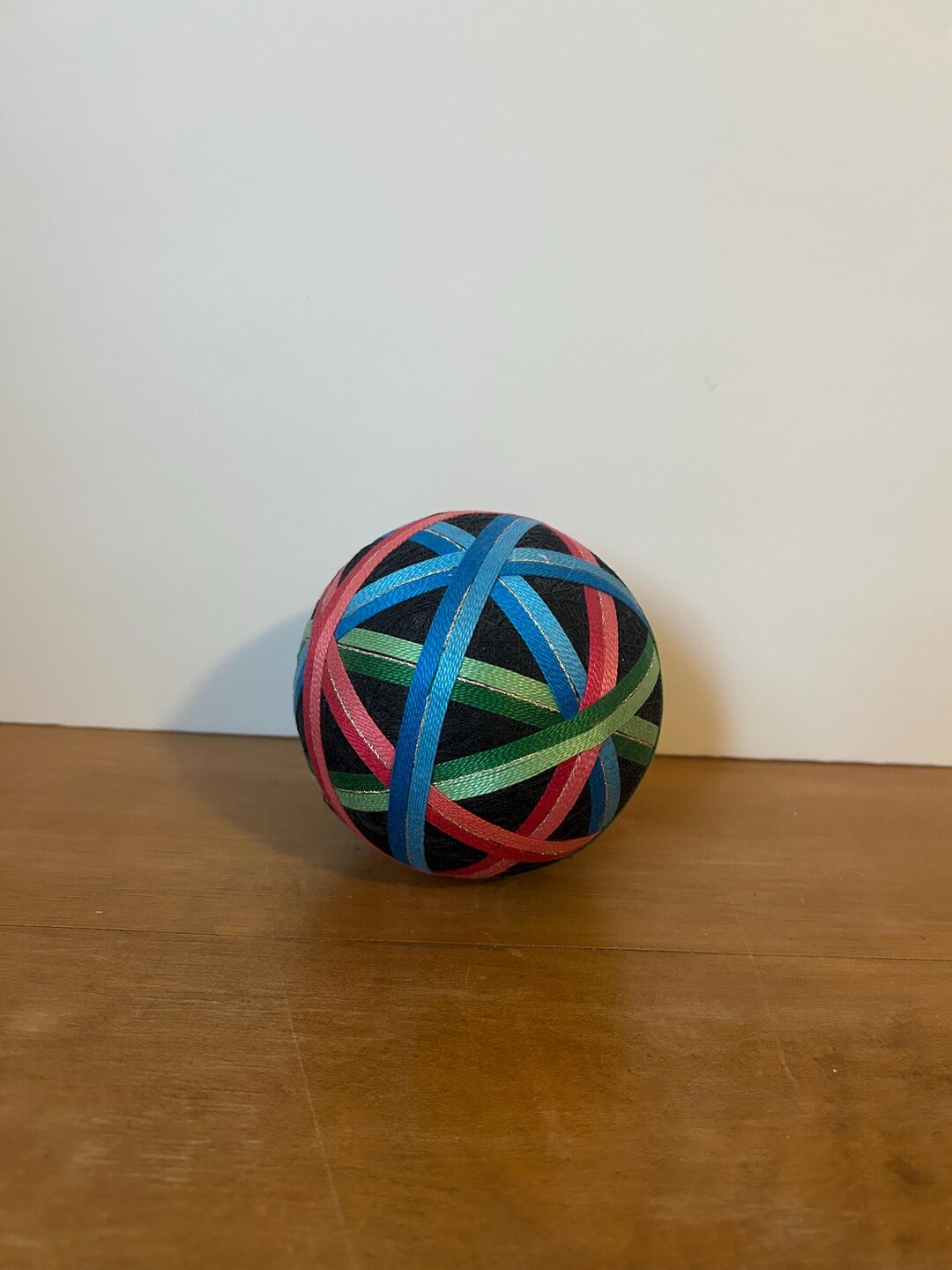 Japanese Temari Ball Made of Silk 4 Red Green Blue Black Geometric ...