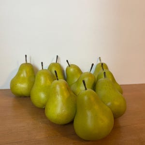 Decorative Fruit Plastic Pears Artificial Faux Fake With Picks Set of ...