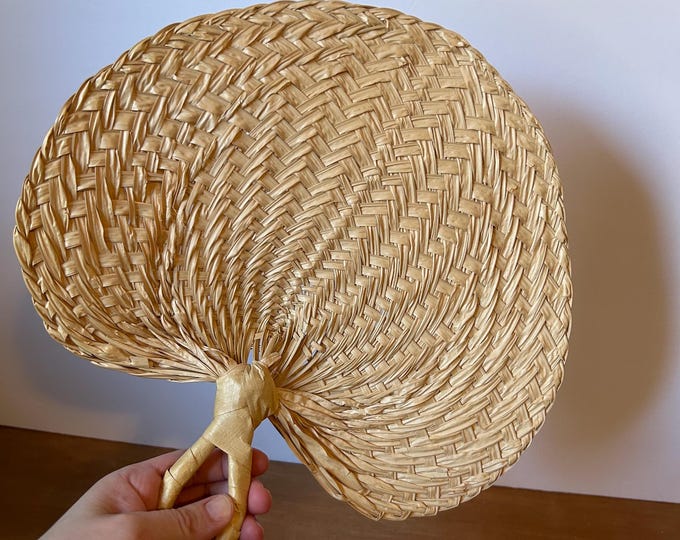 Filipino Buri Palm Leaves Handwoven Fan,natural Abaniko Hand Fan ...