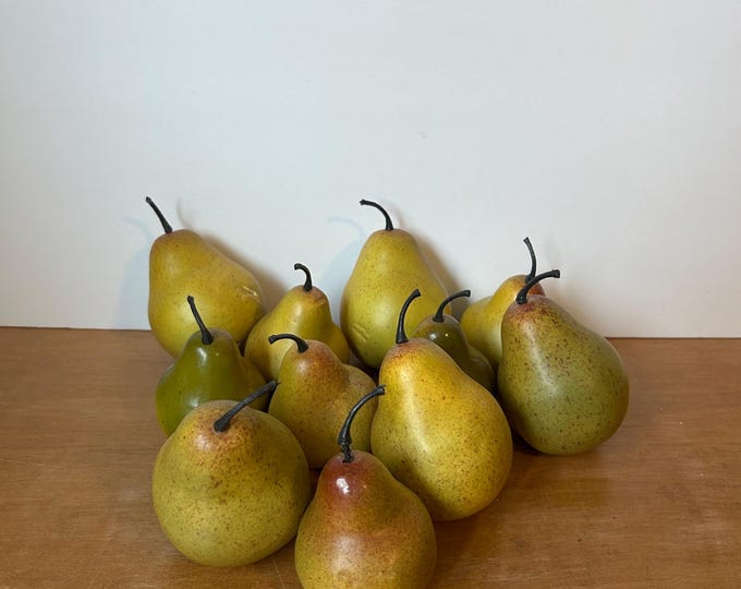 Decorative Fruit Plastic Pears Artificial Faux Fake Set of 11 Yellow ...