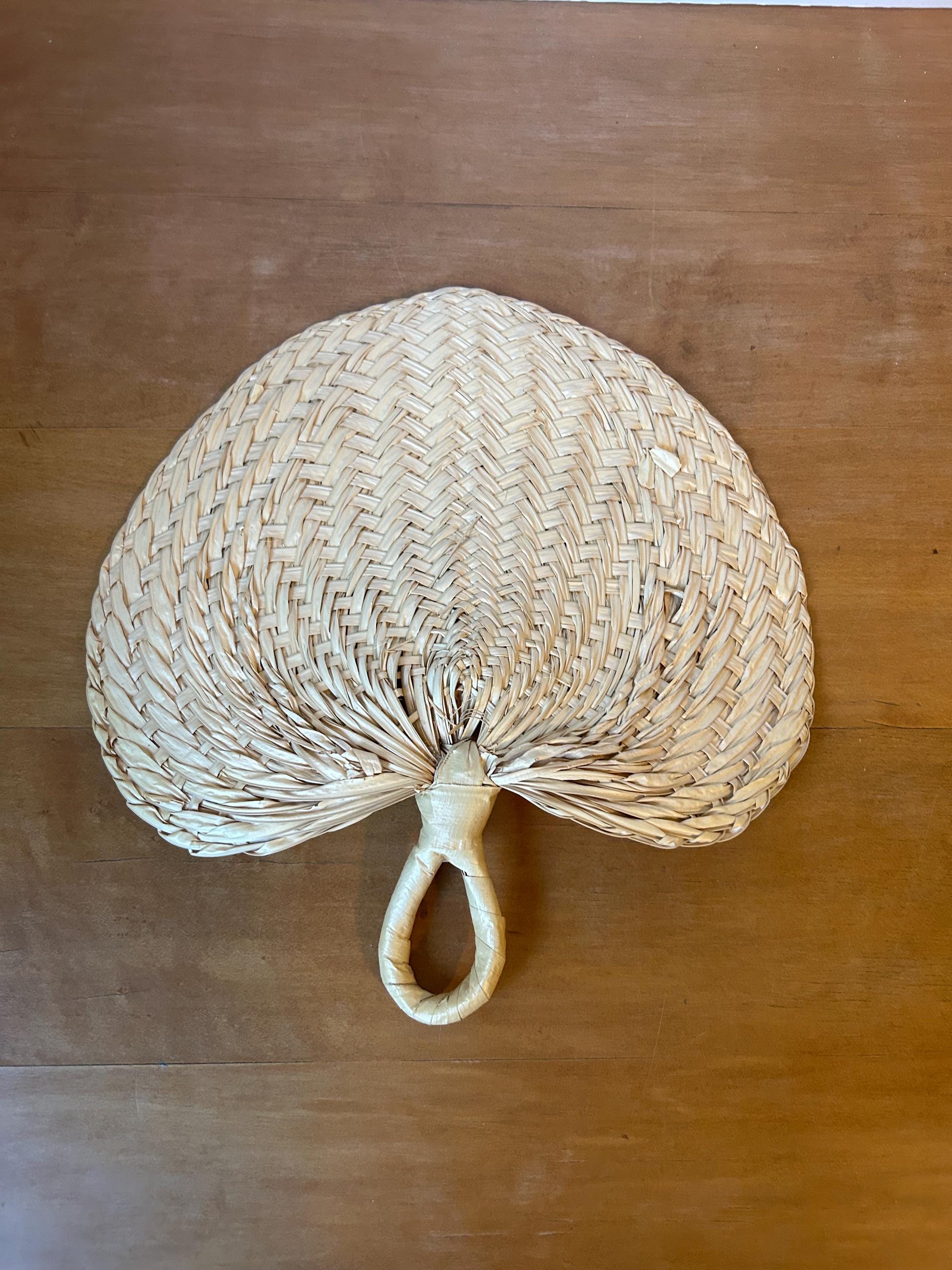 Filipino Buri Palm Leaves Handwoven Fan,natural Abaniko Hand Fan ...