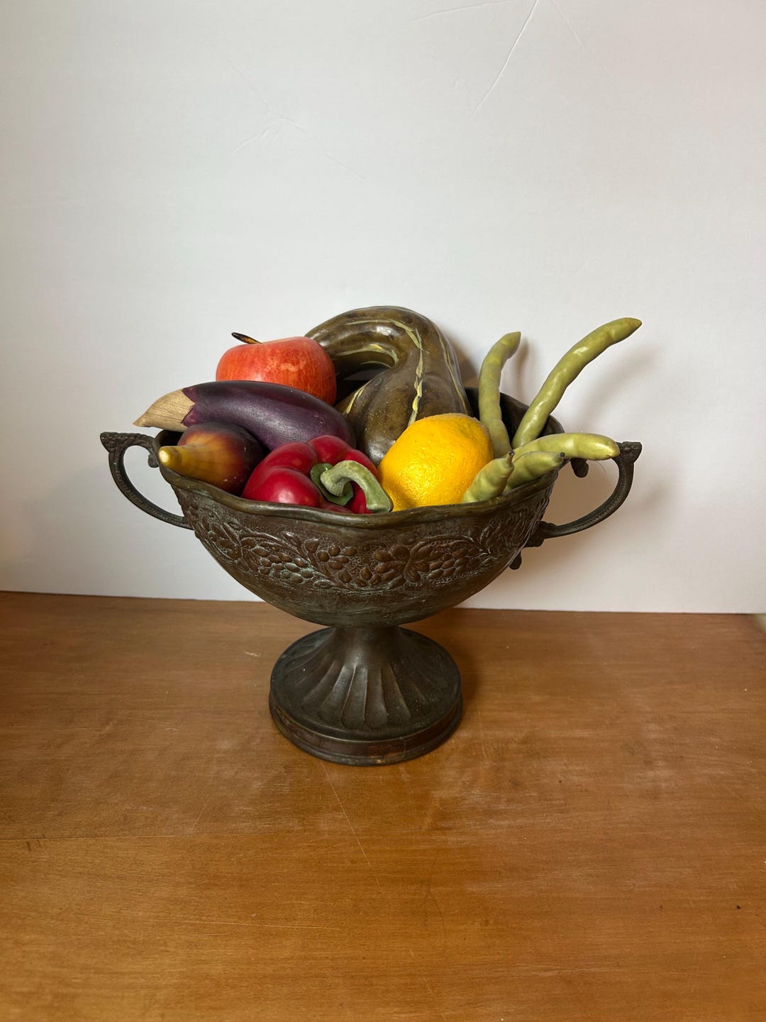 Faux Fruit and Vegetables Lot of 12 Pepper Pomegranate Lemon Apple ...