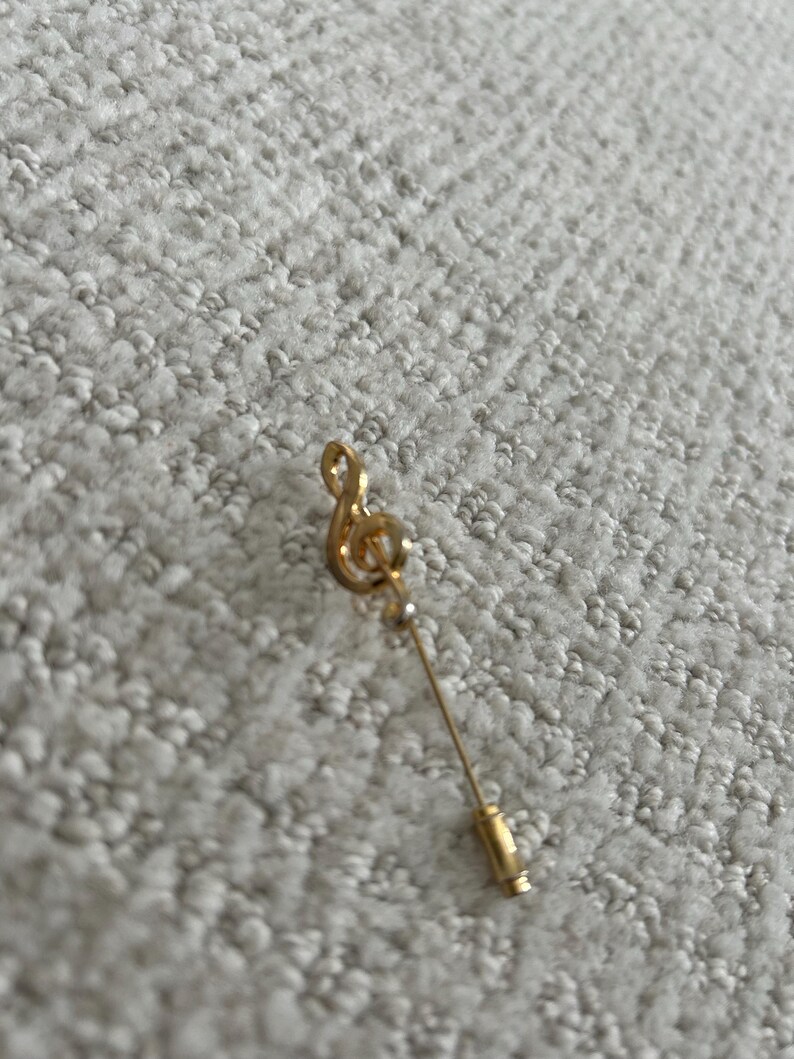 Vintage Gold Tone Treble Clef Stickpin - Etsy