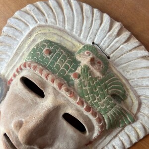 Vintage Inca Mayan Terracotta Clay Mask Wall Decor Gallery Wall Eagle ...