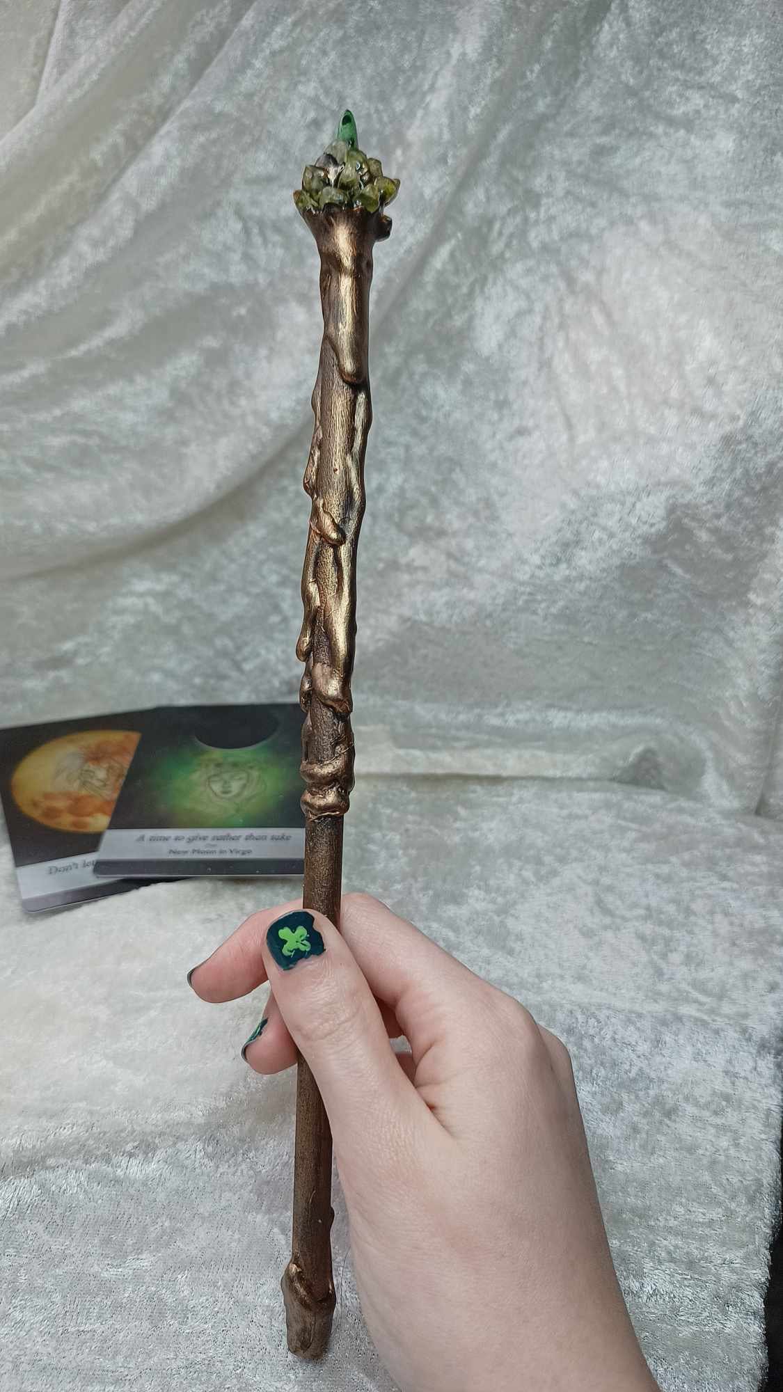 Crystal Altar Wand Peridot & Ruby Zoisite Gothic Handmade - Etsy