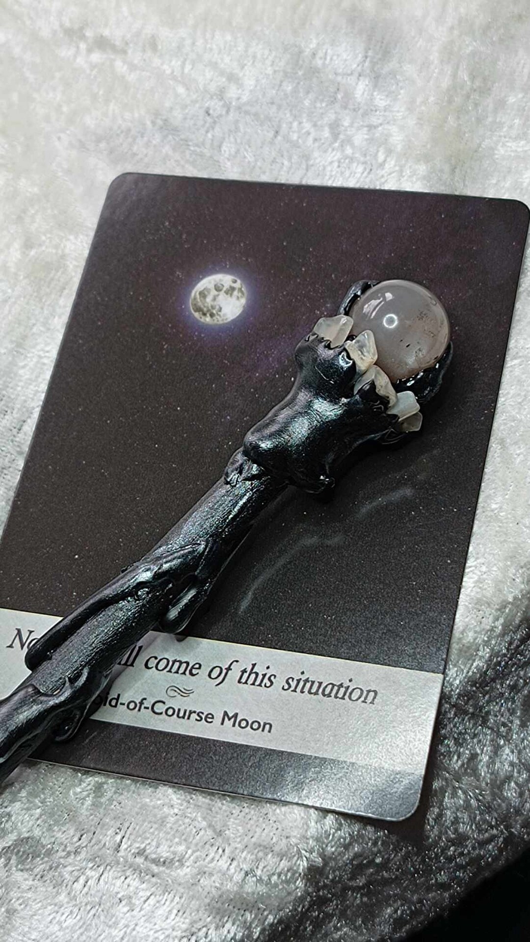 Goddess Crystal Ball Wand With Moonstone, Gothic Handmade Wand ...