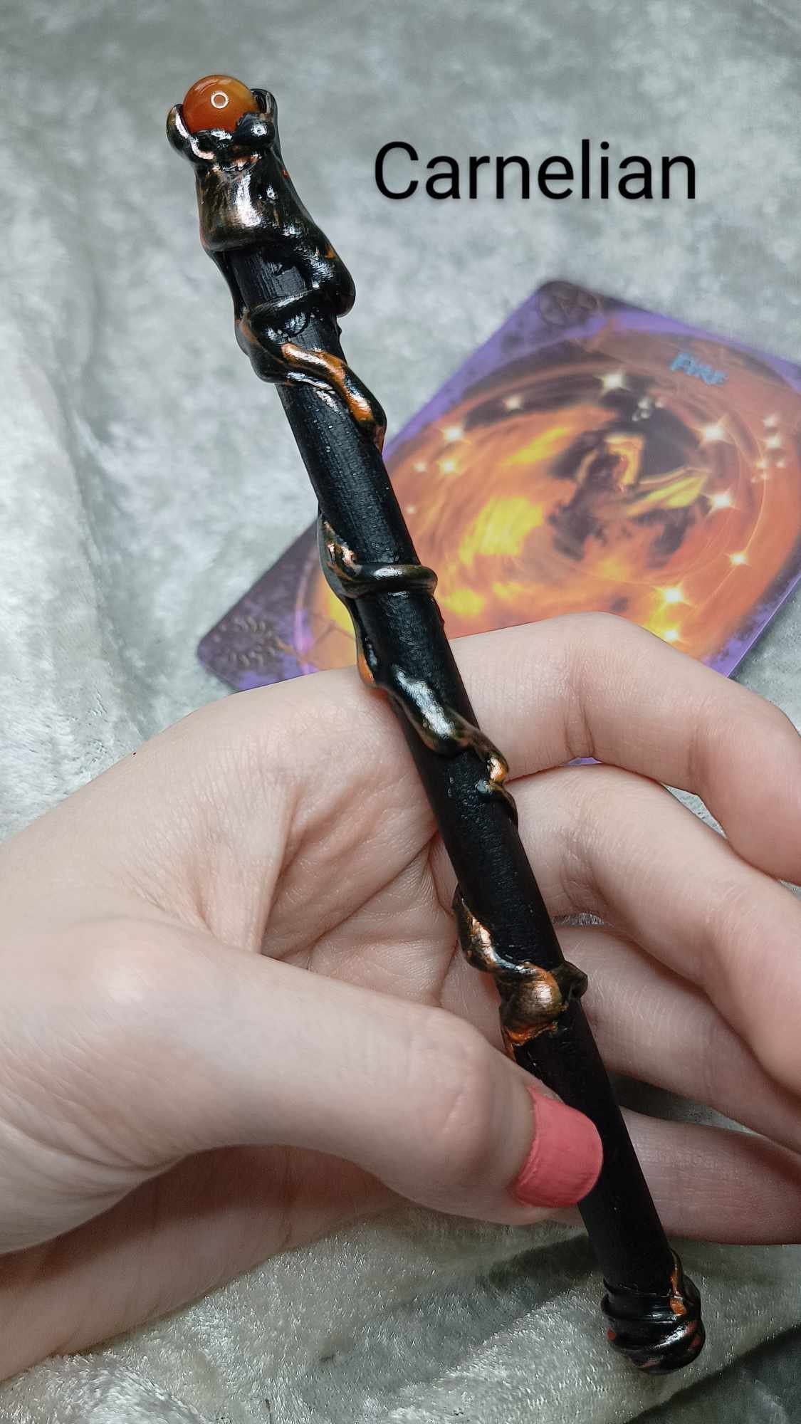 Mini Crystal Ball Wand Quartz Orb Gothic Handmade Wand - Etsy