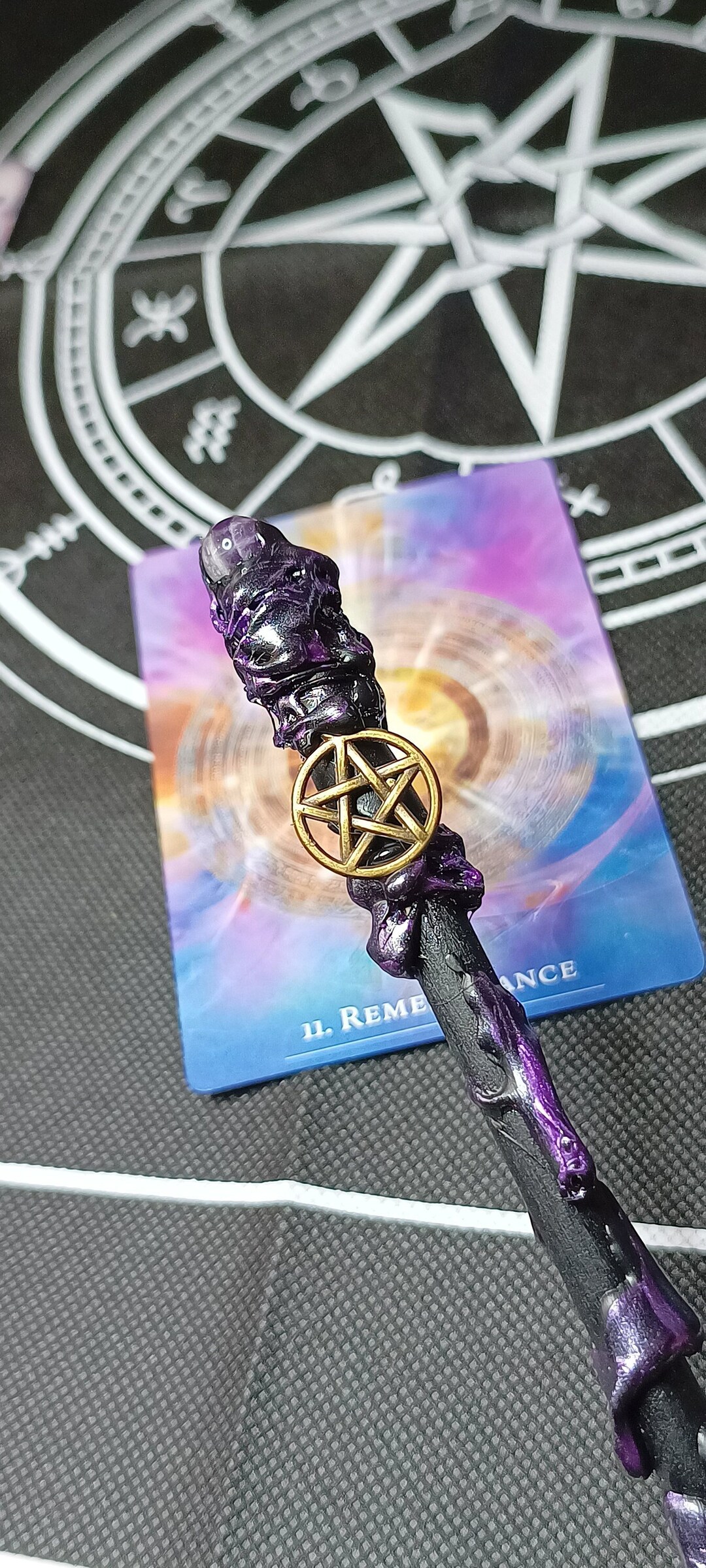 Pentagram Wand Amethyst Crystal Ball Fairy Wand Gothic - Etsy