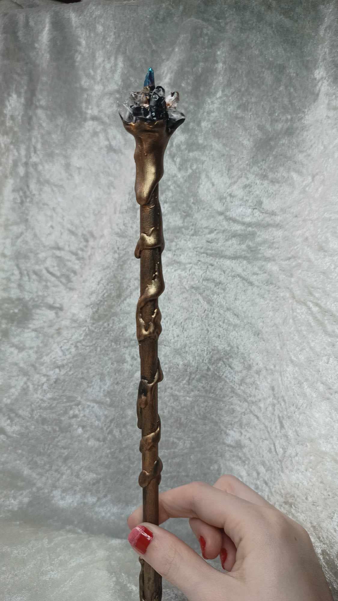 Ice Queen Crystal Wand Titanium Aura Quartz & Rock Quartz, Gothic ...