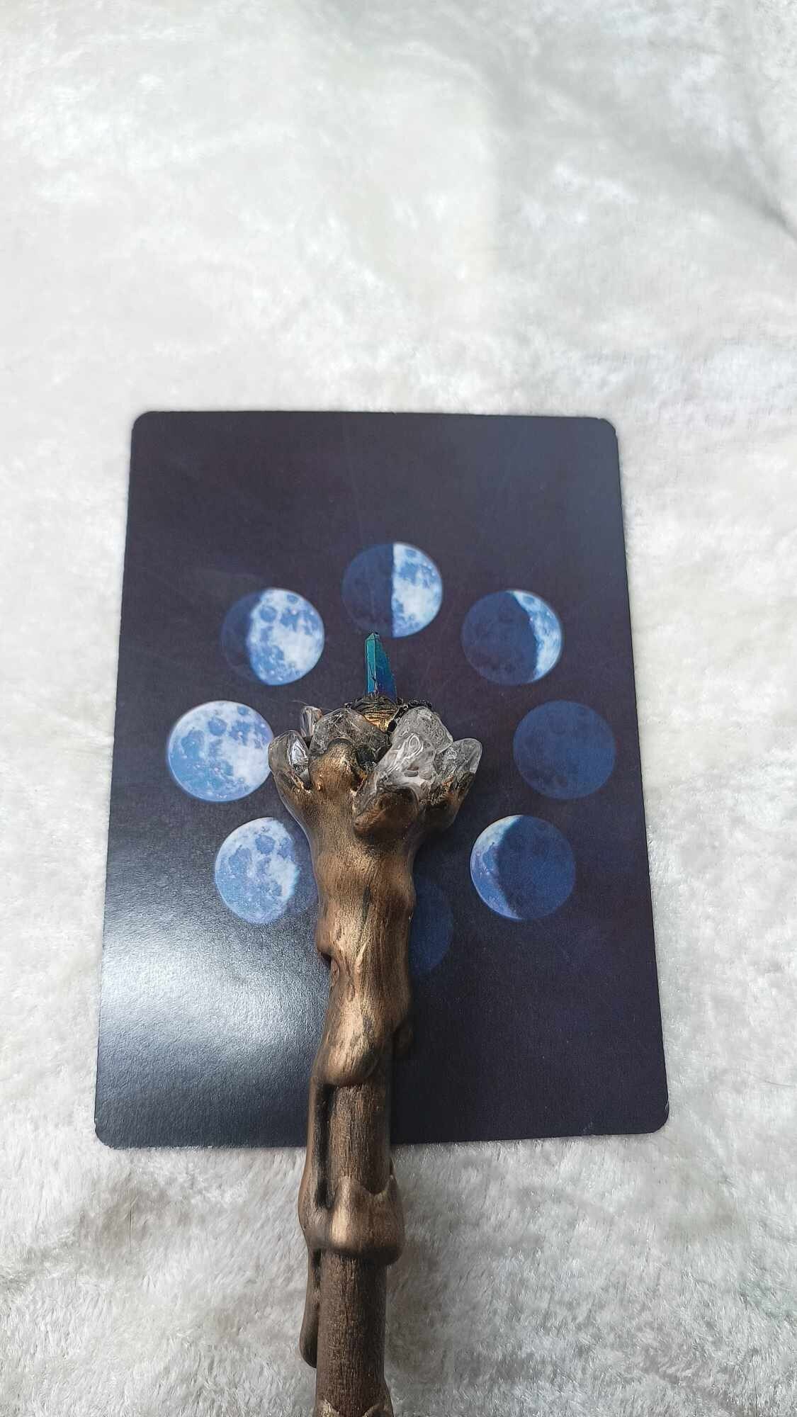 Ice Queen Crystal Wand Titanium Aura Quartz & Rock Quartz, Gothic ...