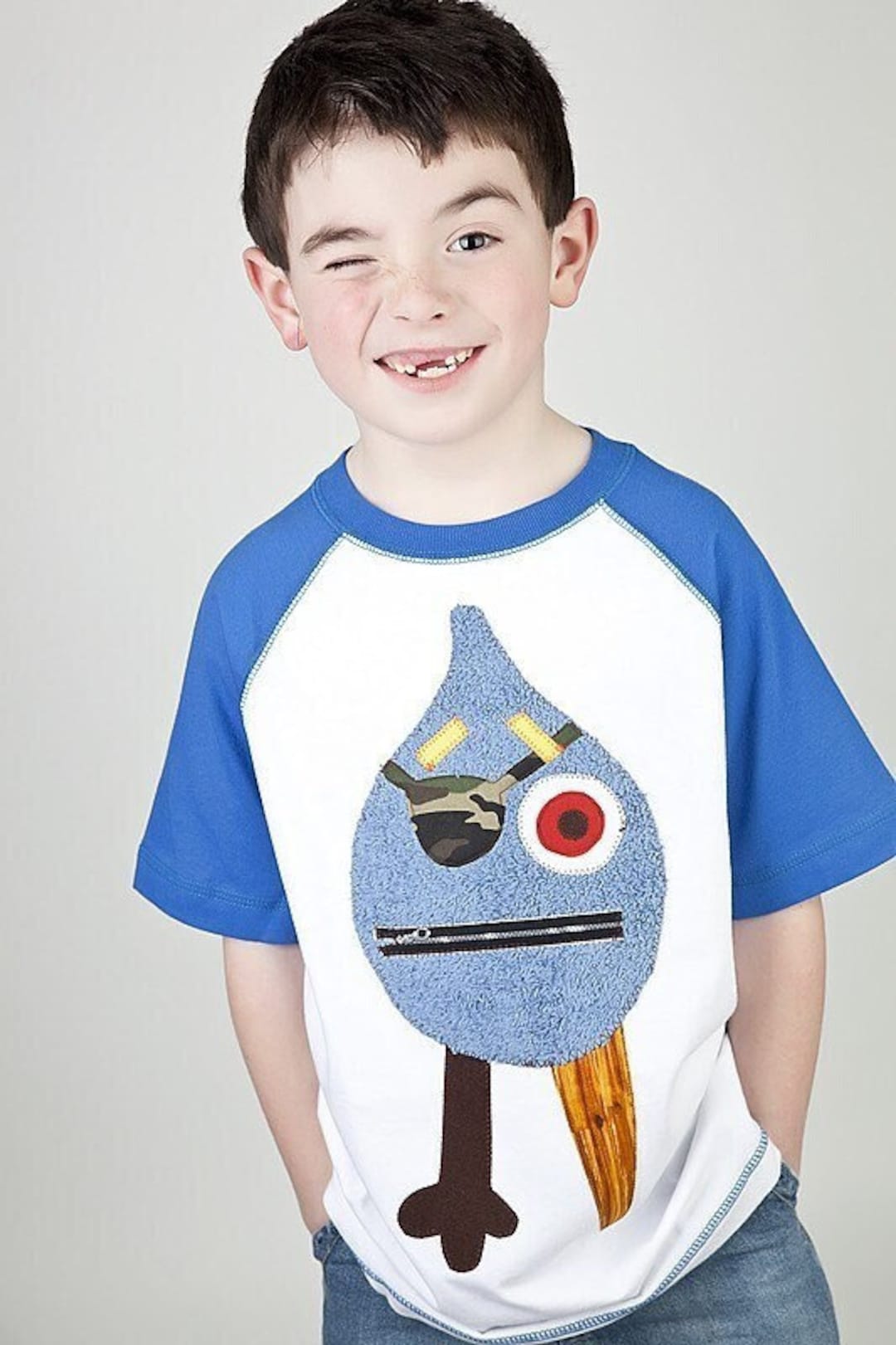 Size 6 7 Ricky the Raindrop Pirate Applique Shirt Boys Blue - Etsy