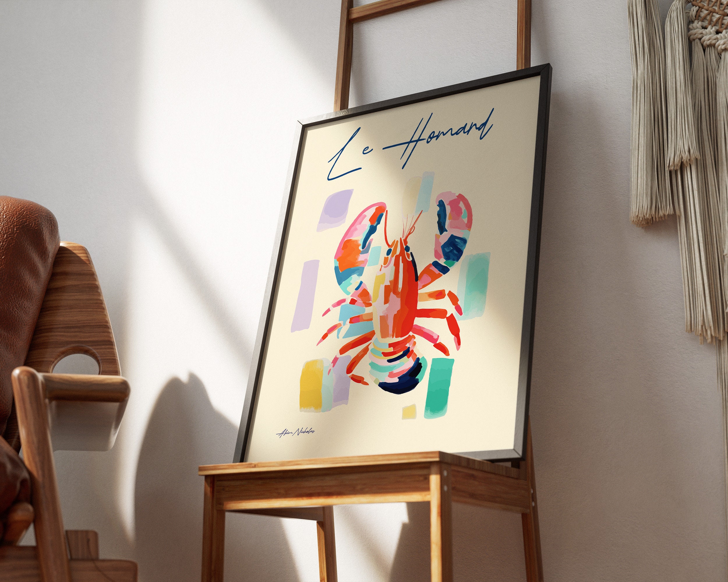 Le Homard Print Lobster Print Modern Kitchen Print Vintage Seafood ...