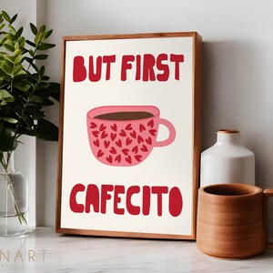 But First Cafecito Pink Aesthetic Print Minimalist Spanish - Etsy