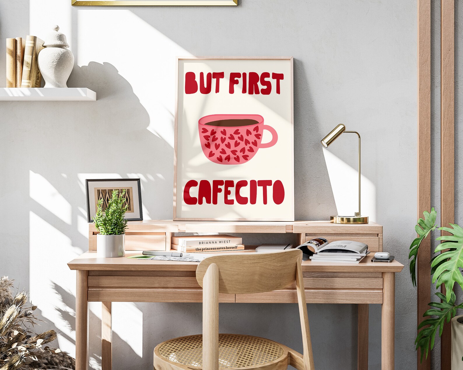 But First Cafecito Pink Aesthetic Print Minimalist Spanish - Etsy
