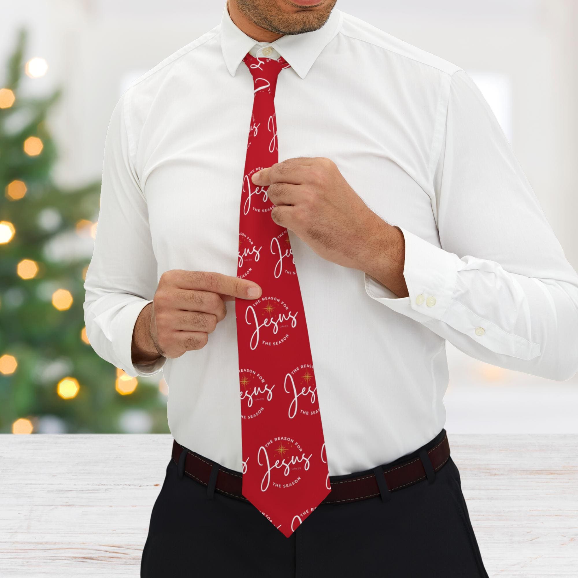 Men's Jesus is the Reason for the Season Red Tie Christmas Tie ...